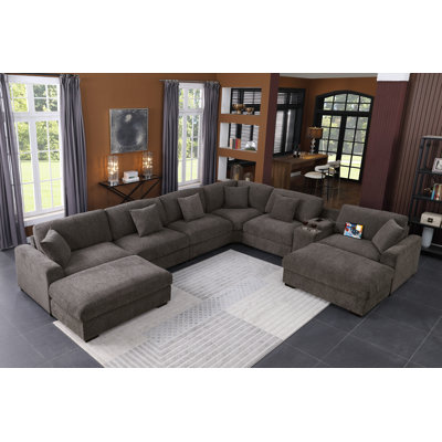Latitude Run® Modern Upholstered Cloud Modular Corner Sectional Sofa With Two Consoles | Wayfair